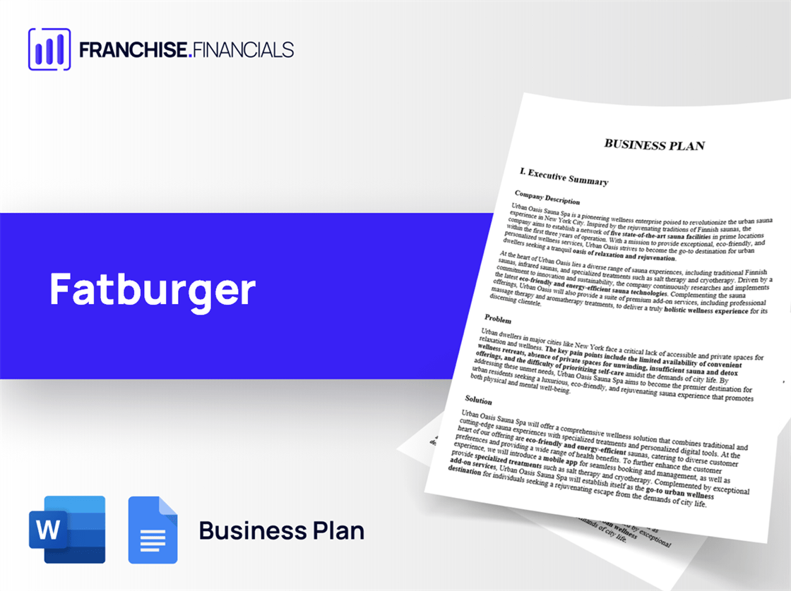 Fatburger Franchise Business Plan Template – FranchiseFinancials.com